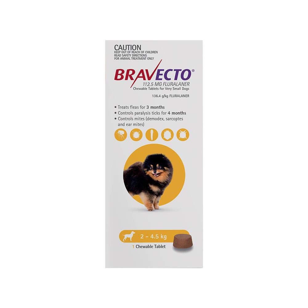 BRAVECTO SPOT ON DOG 112.5 mg 2-4.5 kg - solutie spot-on pentru caini ...