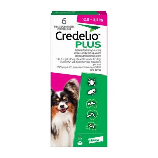 CREDELIO PLUS 112.5/4.22 mg 2.8-5.5 kg 3 tbl - tablete pentru ...