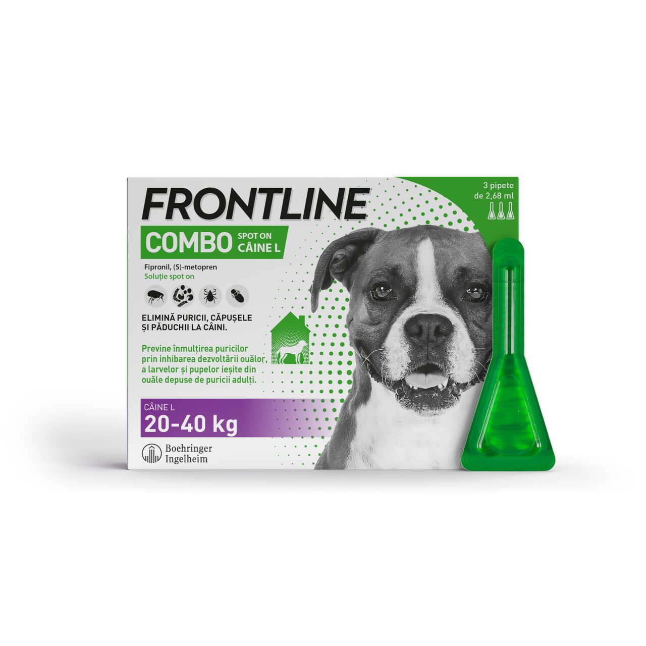 FRONTLINE COMBO L 3 PIPETE - recomandat in tratamentul si prevenirea ...
